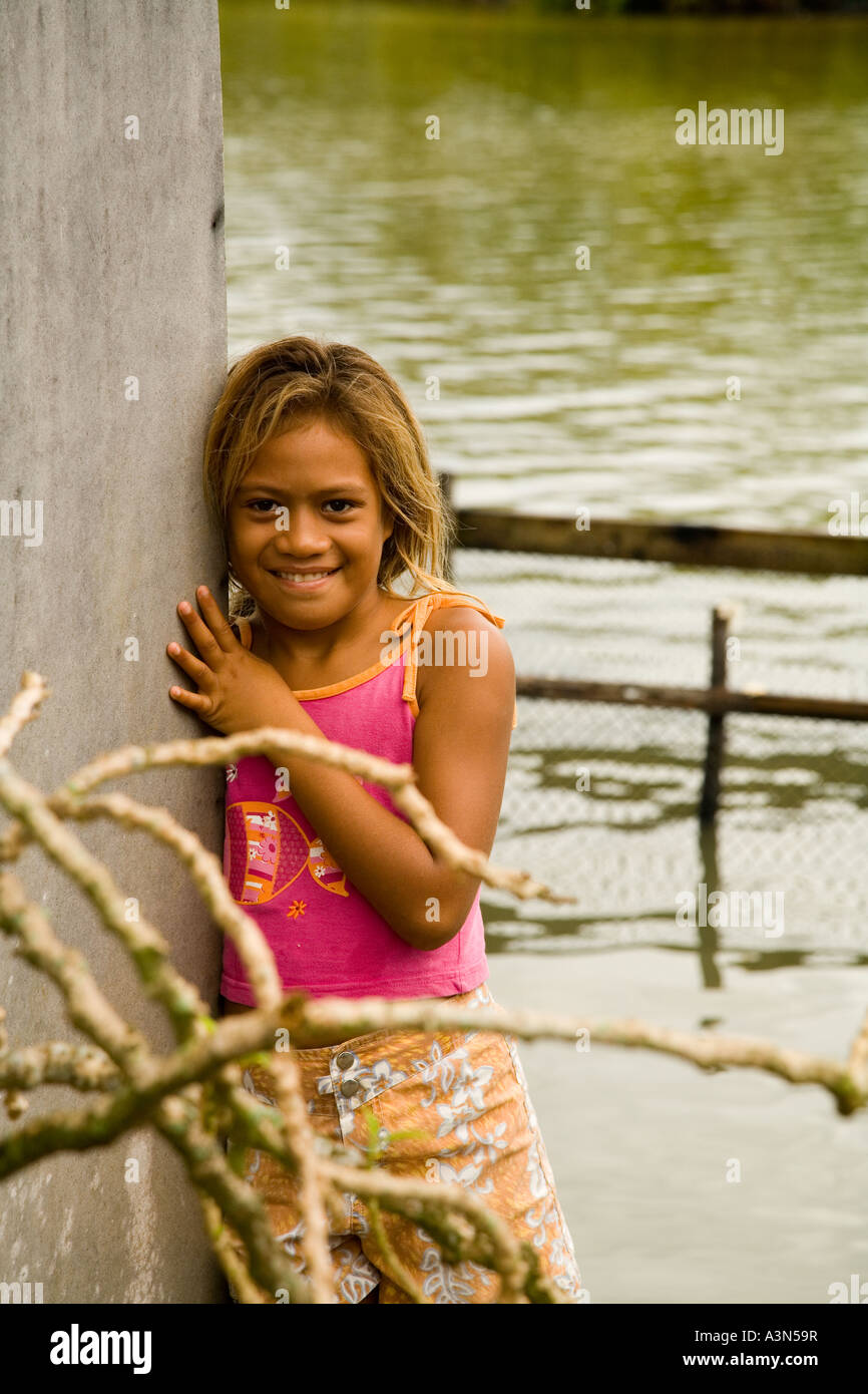 Children Huahine French Polynesia Stock Photo - Alamy