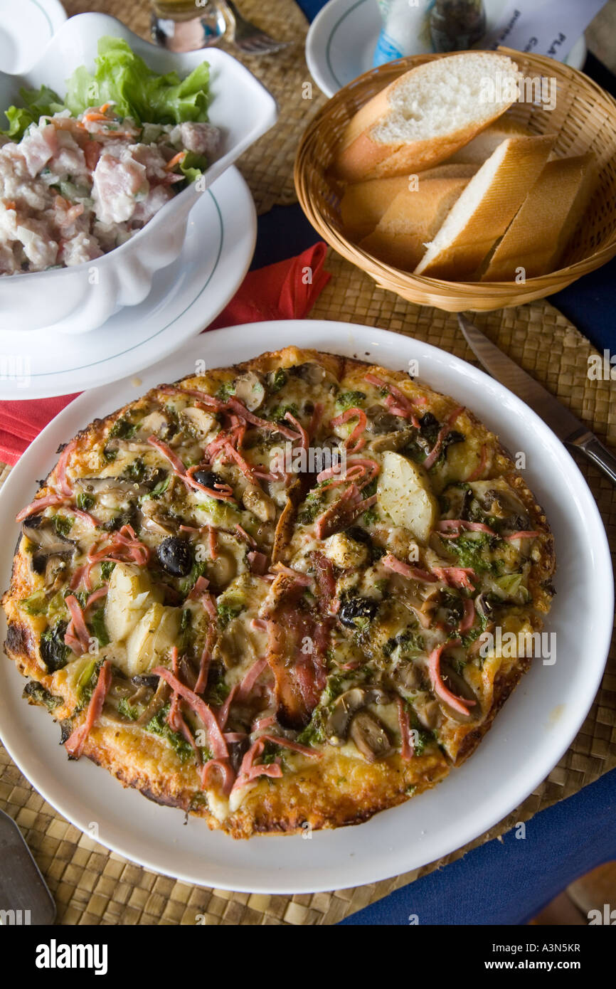 Pizza Sunset Restaurant Hibiscus Hotel Moorea French Polynesia Stock ...