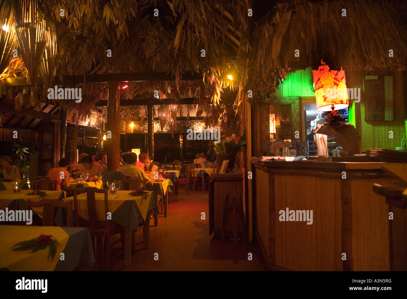 Les Tipaniers Hotel Restaurant Moorea French Polynesia Stock Photo - Alamy