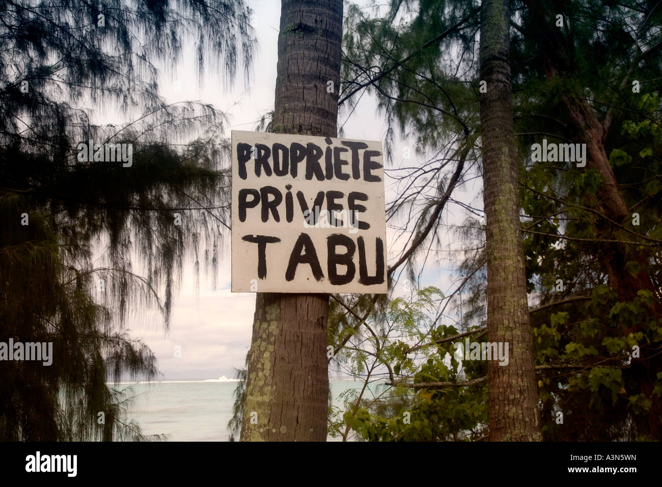 Taboo sign Moorea French Polynesia Stock Photo - Alamy