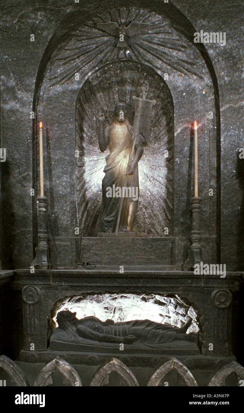 Salt statue of Jesus Christ in the Chapel of Saint Kinga in the salt ...