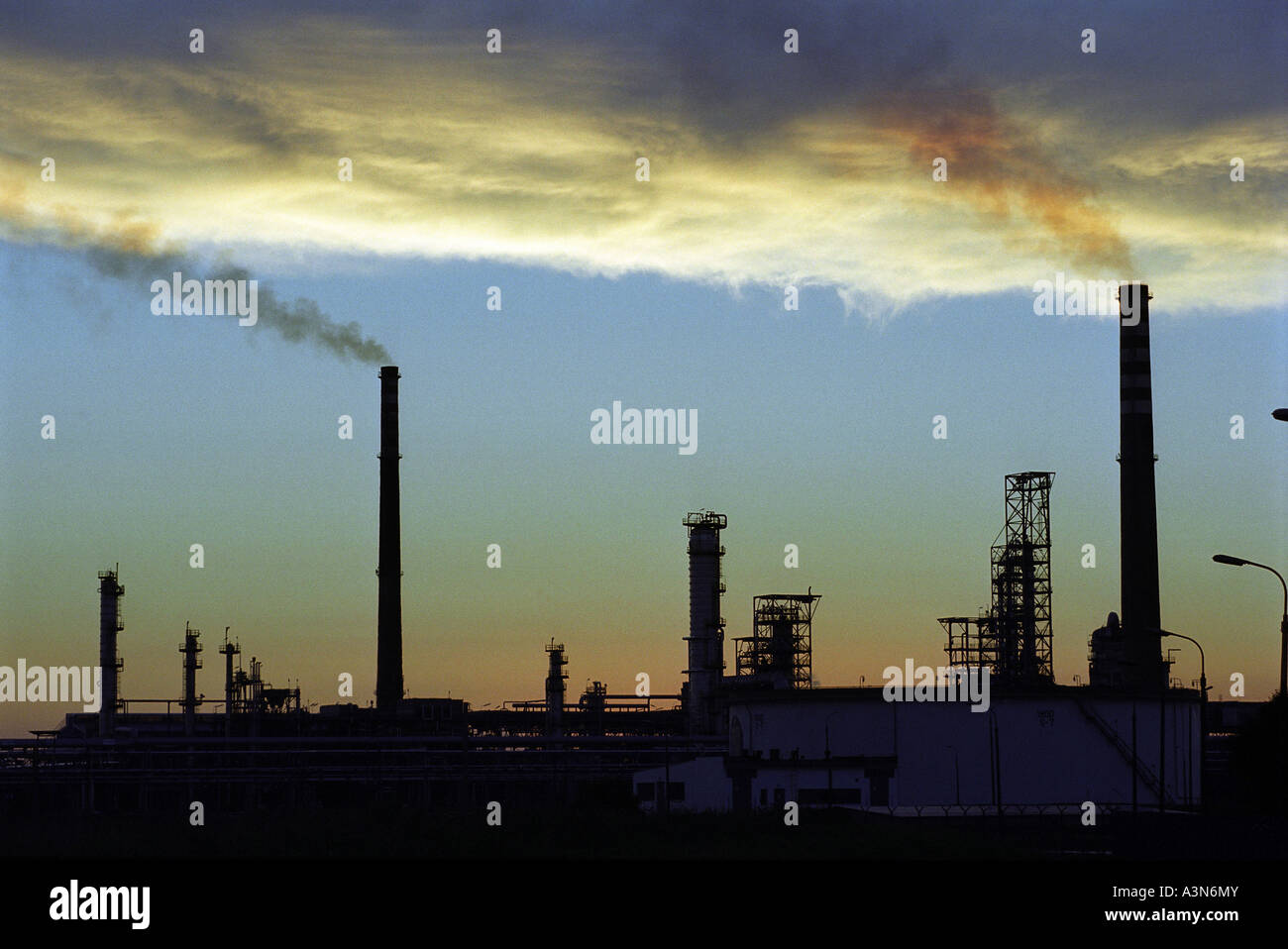 Gdansk Refinery at sunset, Poland Stock Photo - Alamy