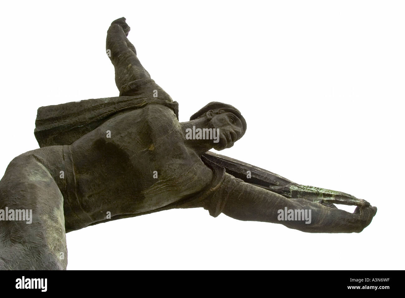 Communist Statue of Heroic Russian Man on White Background Stock Photo ...