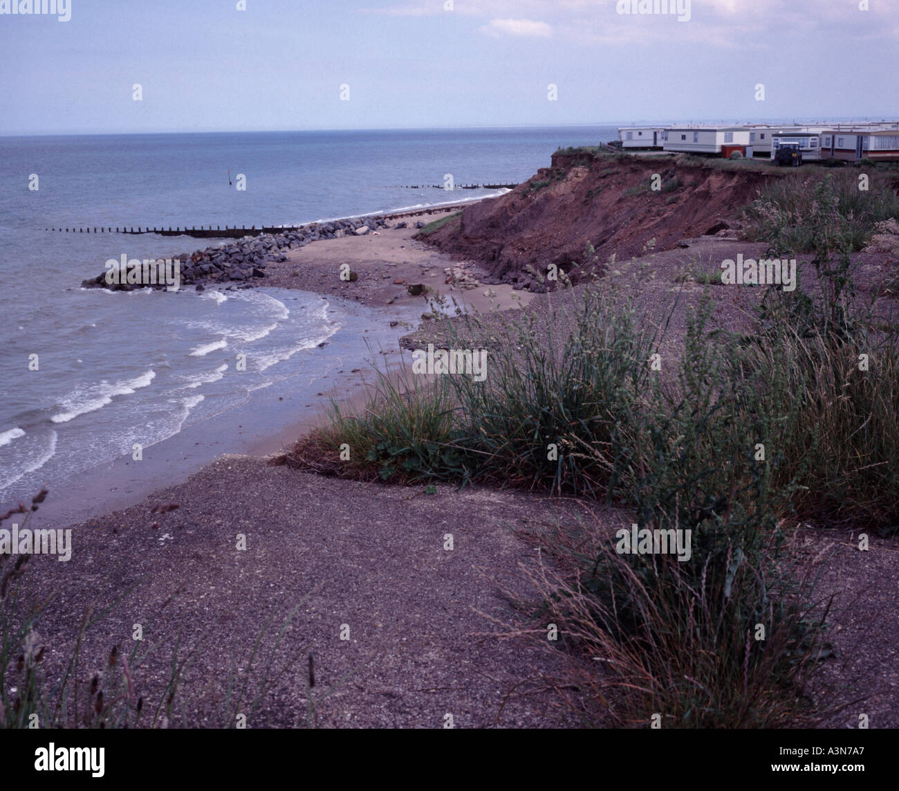 The crumbling cliffs of Hornsea coast Yorkshire UK Stock Photo - Alamy