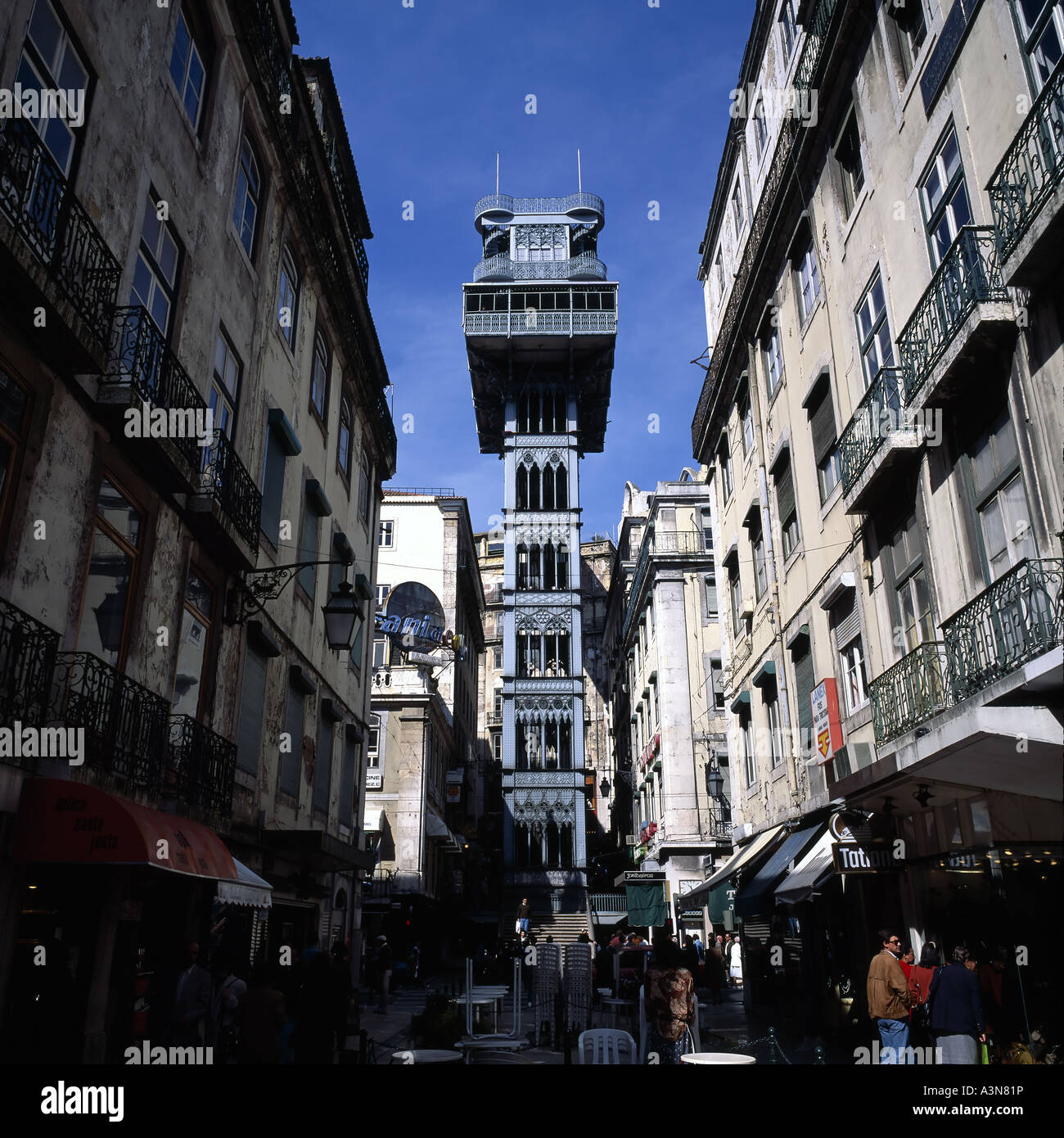 ELEVADOR DE SANTA JUSTA LIFT ROSSIO DISTRICT LISBON PORTUGAL Stock ...