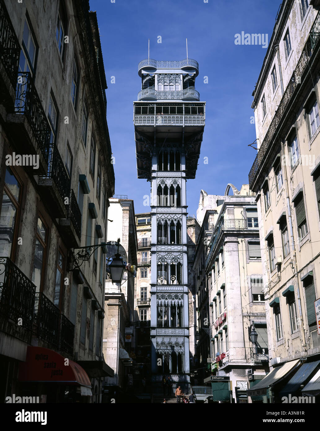 ELEVADOR DE SANTA JUSTA LIFT ROSSIO DISTRICT LISBON PORTUGAL EUROPE ...