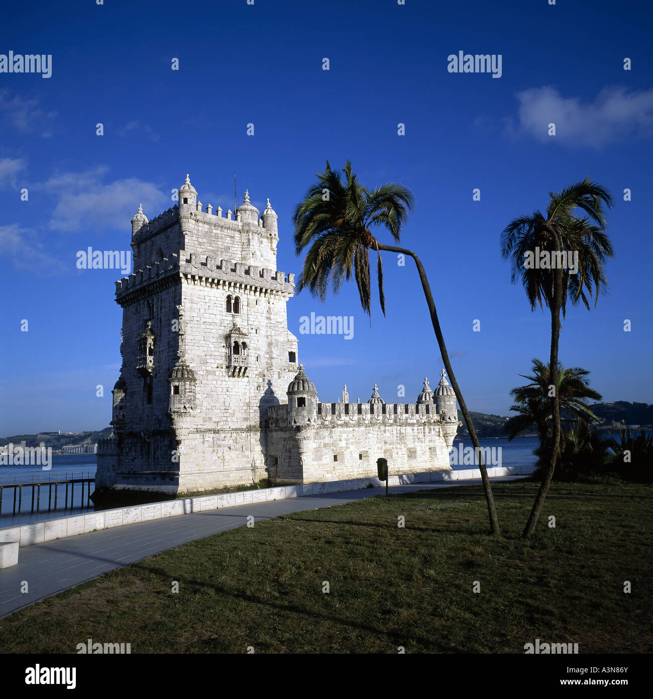 Torre de belem manueline tower built 16th century hi-res stock ...