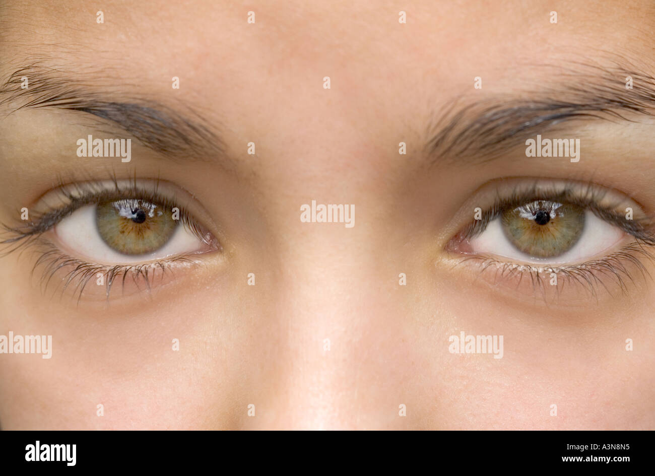 Close Up of Open Eyes of Teenage Girl Stock Photo - Alamy