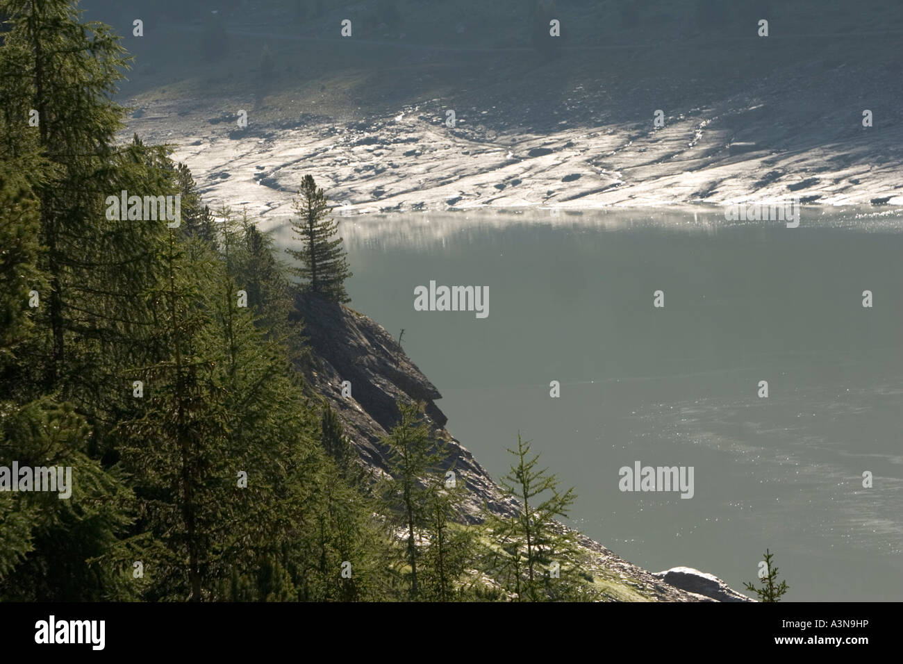 Zufrittsee, also called Gioveretto lake, in Martell Valley, South Tyrol ...