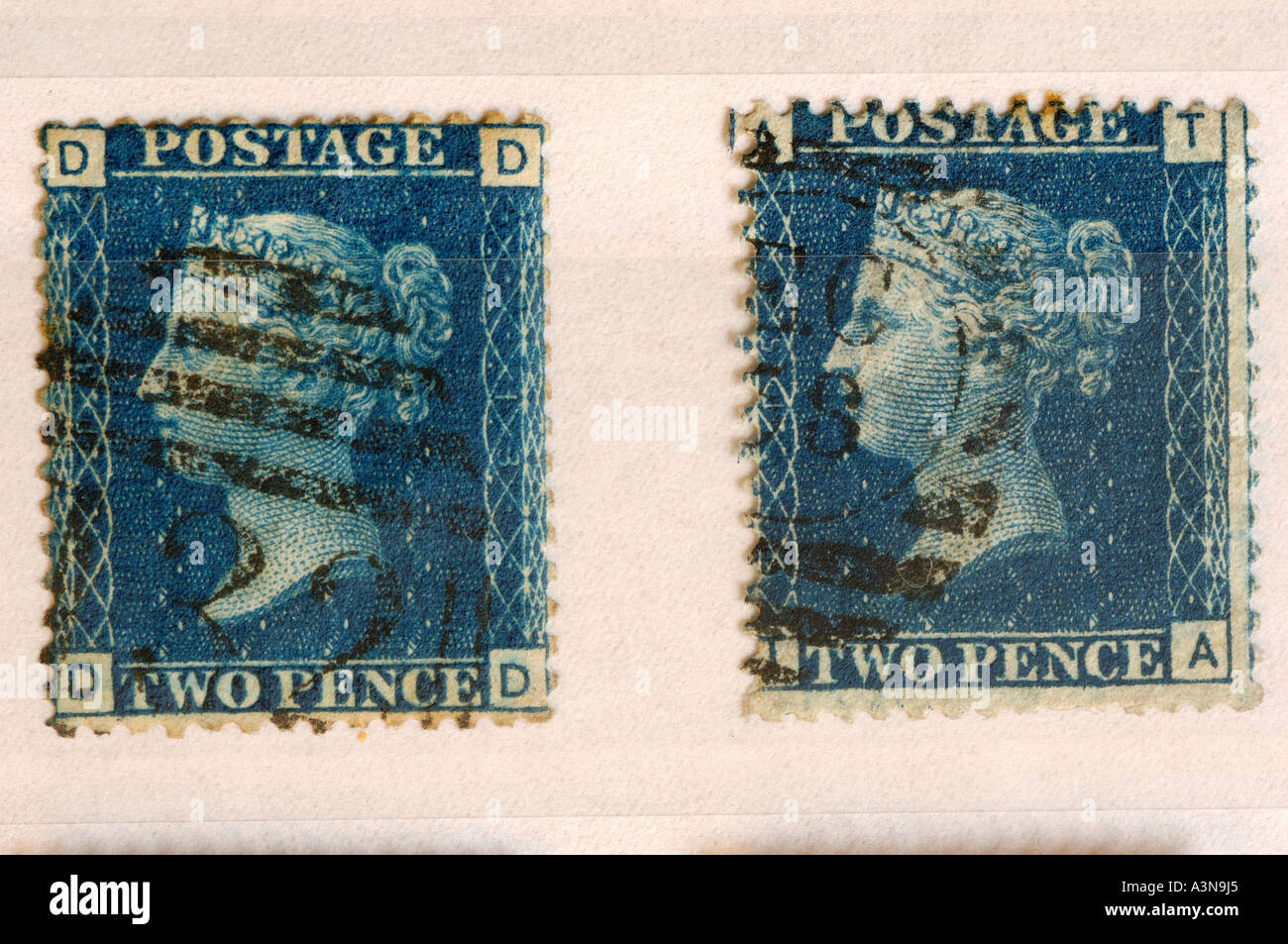 Two pence blue postage stamps Stock Photo - Alamy