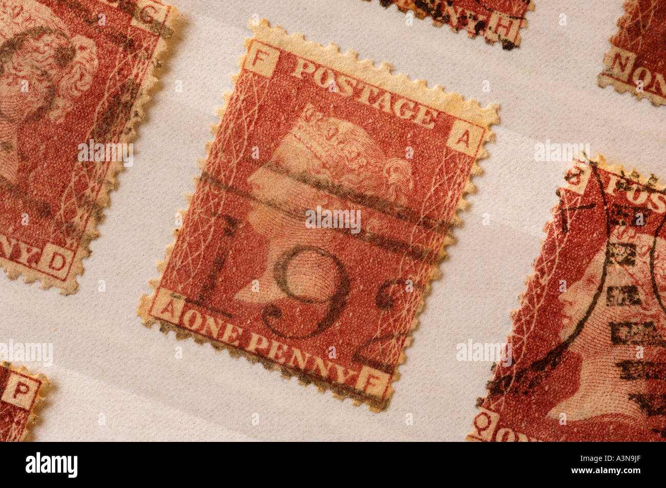 Penny red postage stamps Stock Photo - Alamy