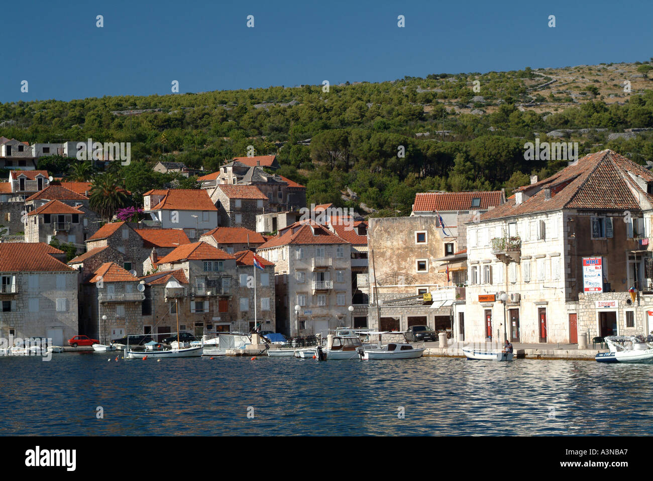 The Harbour and Town of Milna on Island of Brac Croatia Stock Photo - Alamy