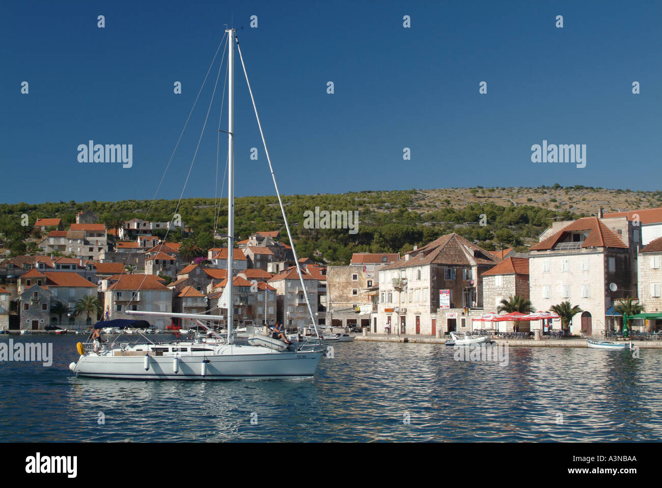 The Harbour and Town of Milna on Island of Brac Croatia Stock Photo - Alamy