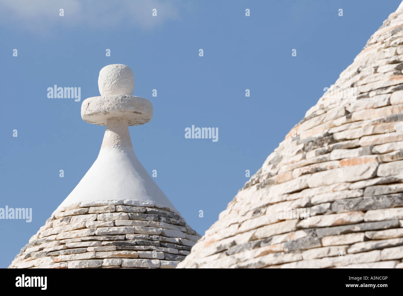 Traditional design on the top of a trullo house, Alberobello, Puglia ...
