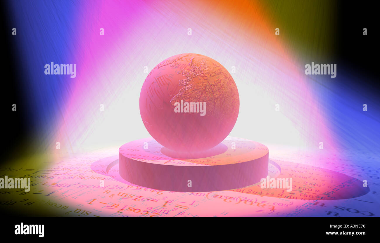 globe under spotlight Stock Photo - Alamy