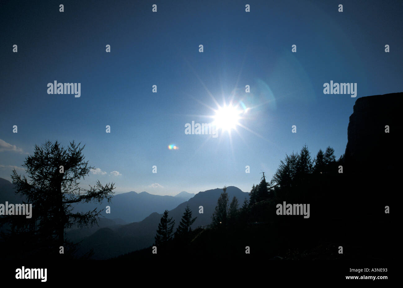 landscape, back light, silhouettet Stock Photo - Alamy