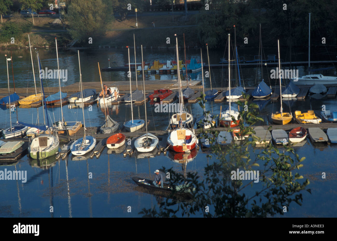 Vienna, Old Danube, boats Stock Photo - Alamy