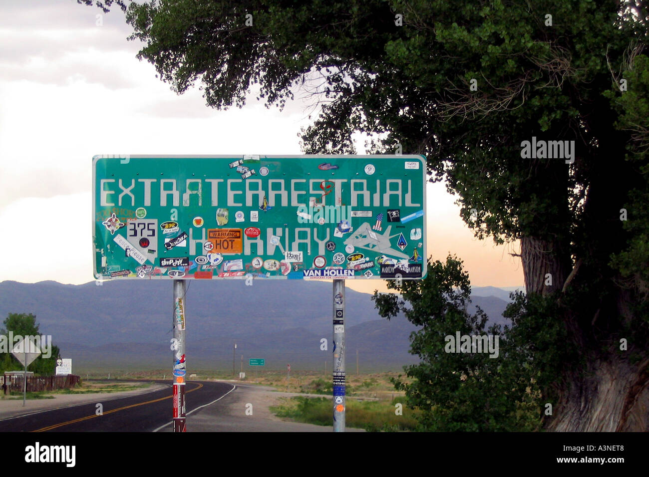 Extra Terrestrial Highway sign near Area 51 Nevada USA Stock Photo - Alamy