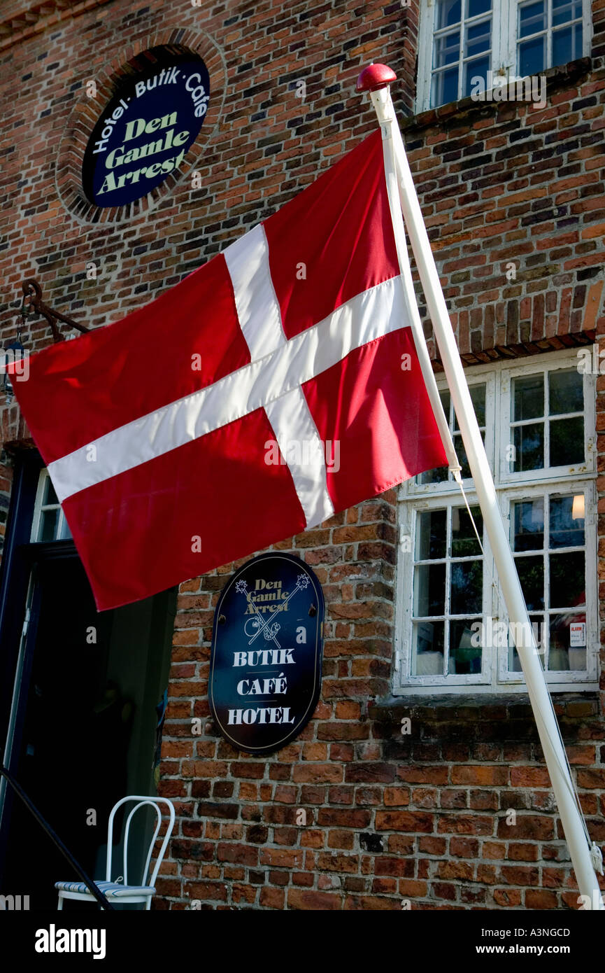 Danish flag Ribe Jutland Denmark Stock Photo - Alamy