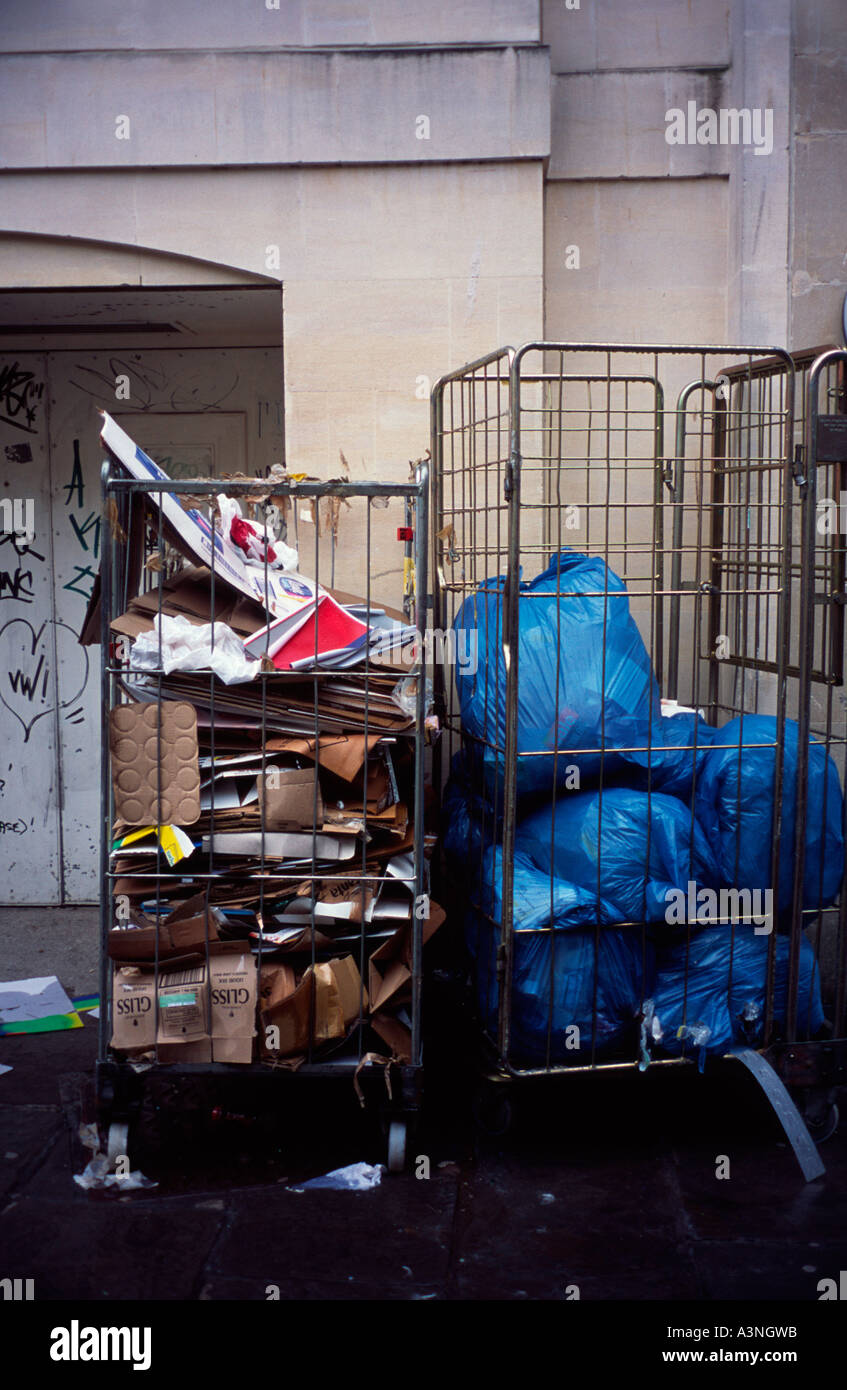Cardboard and shop waste sorted for recycling and waiting for ...