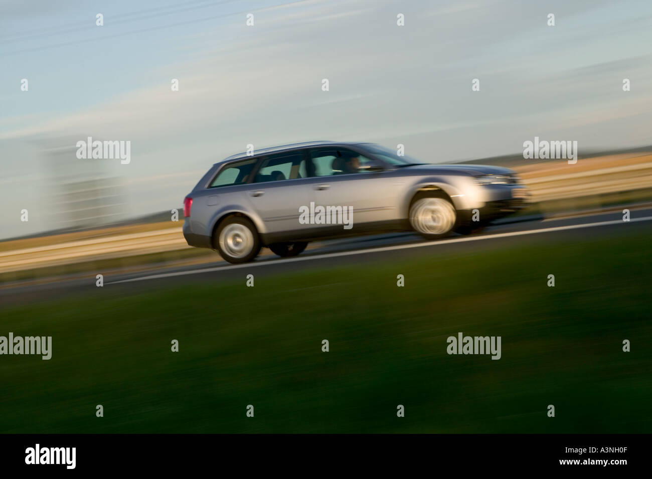 Car speeding down autoroute in France Stock Photo - Alamy