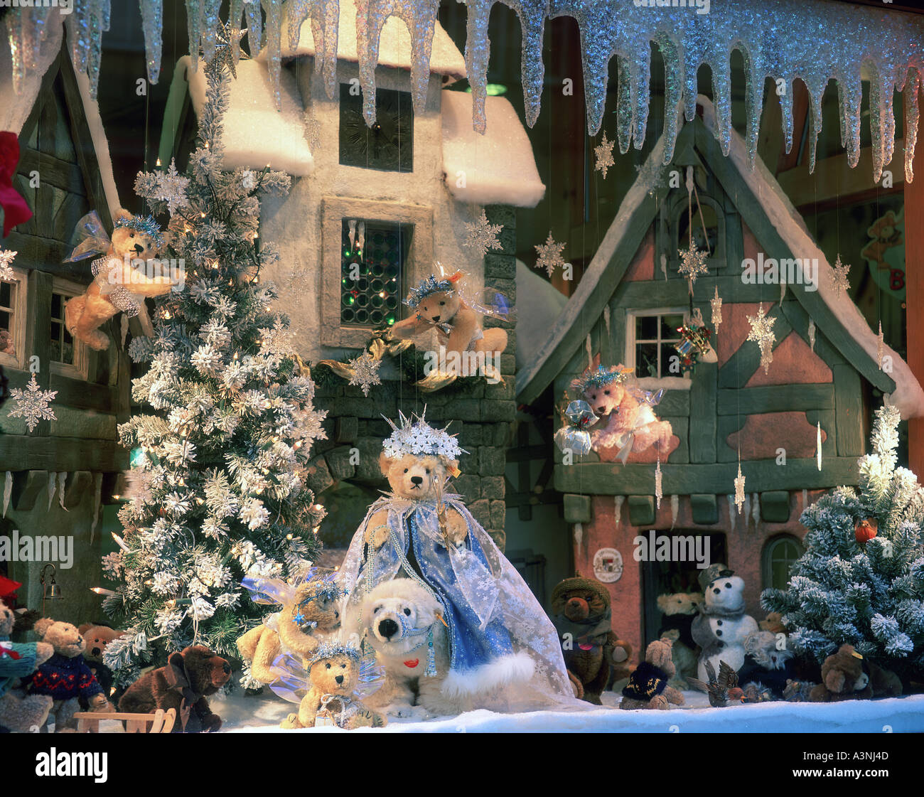 christmas teddy bear scene Stock Photo - Alamy