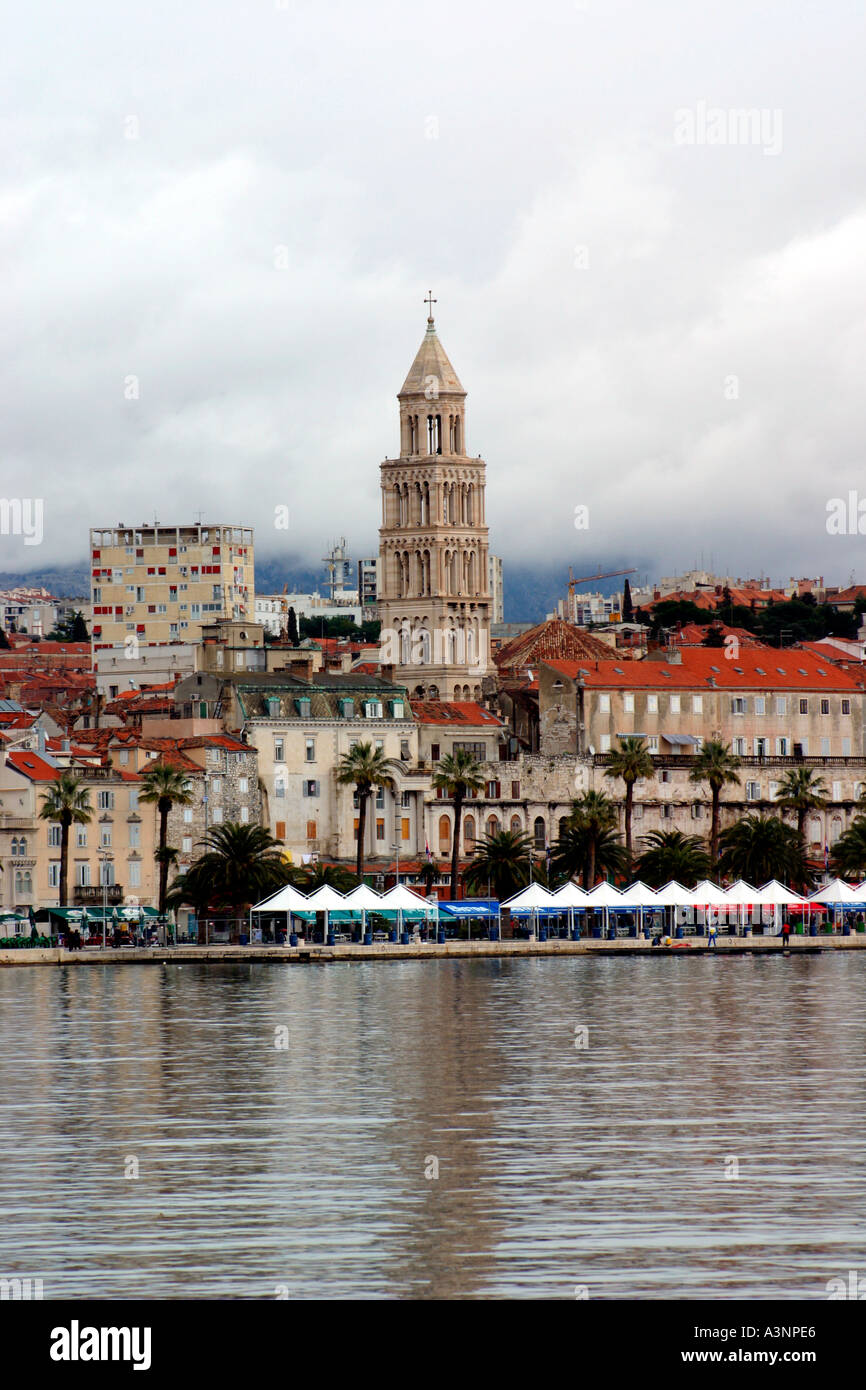 Split Waterfront and Cathedral Tower Split Croatia Stock Photo - Alamy