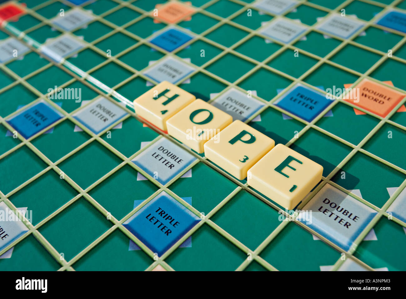 Scrabble letters spell out hope Stock Photo - Alamy