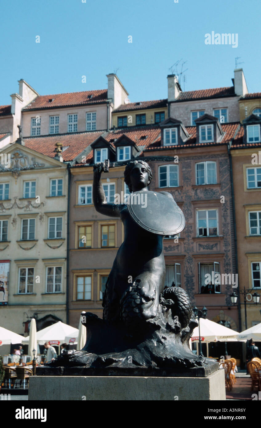Statue on Market Square / Warsaw Stock Photo - Alamy