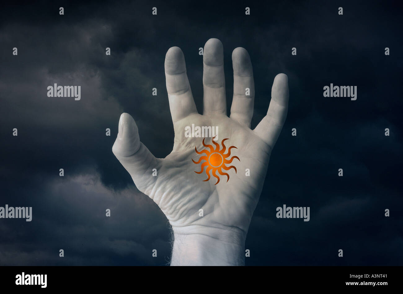 sun and hand Stock Photo - Alamy