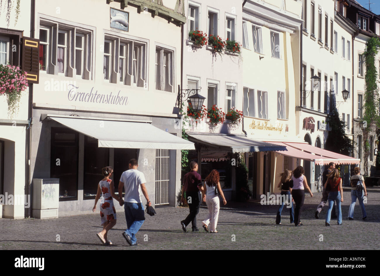 Shops at place Hofstatt in Ueberlingen Lake Constance Baden ...