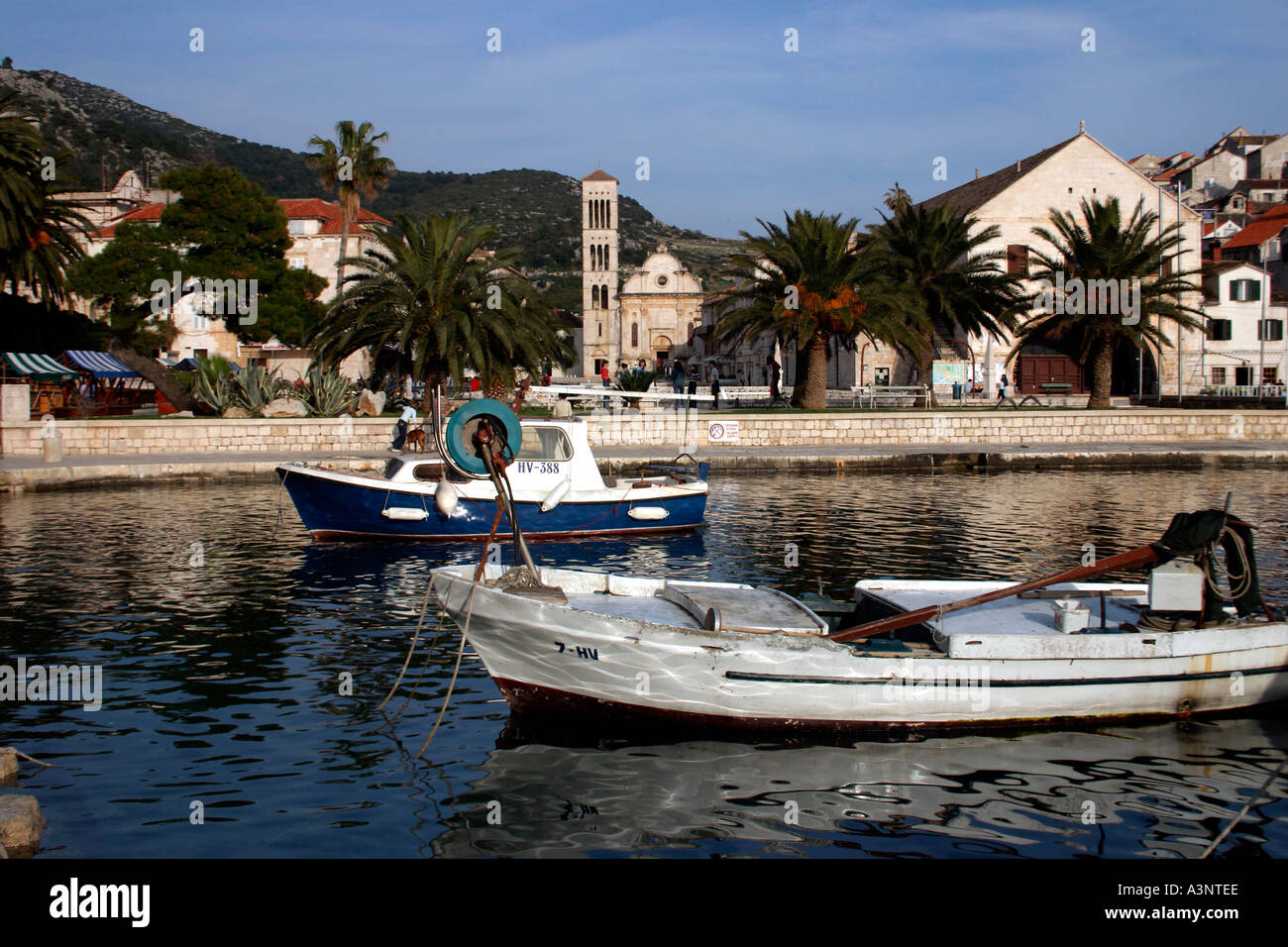 The Harbour and Cathedral Hvar Town Hvar Island Croatia Stock Photo - Alamy