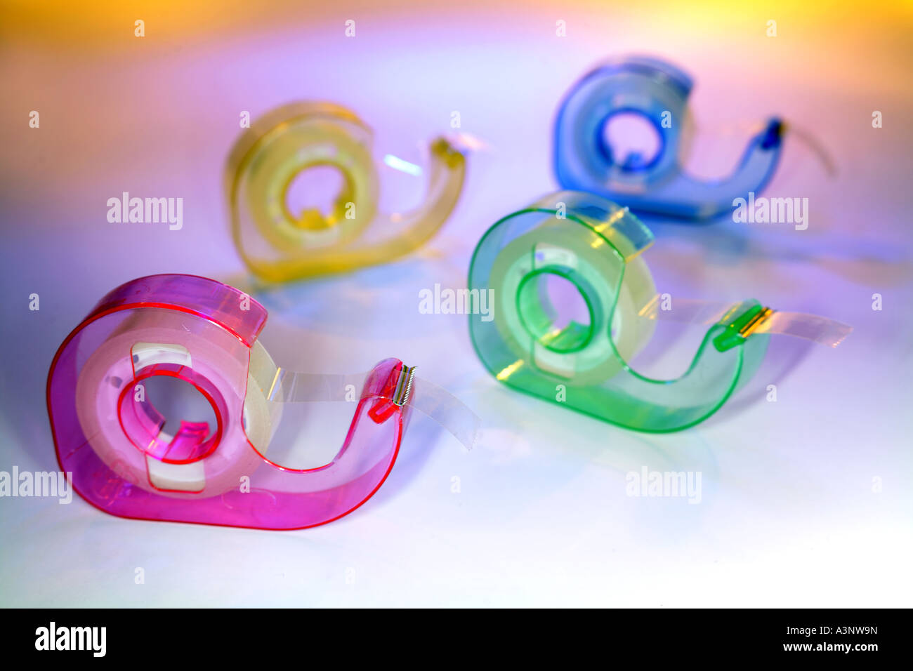 Colorful tape dispensers Stock Photo - Alamy