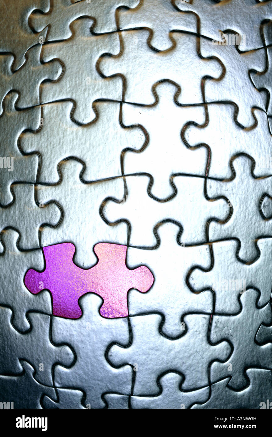 Piece missing from jigsaw puzzle Stock Photo - Alamy