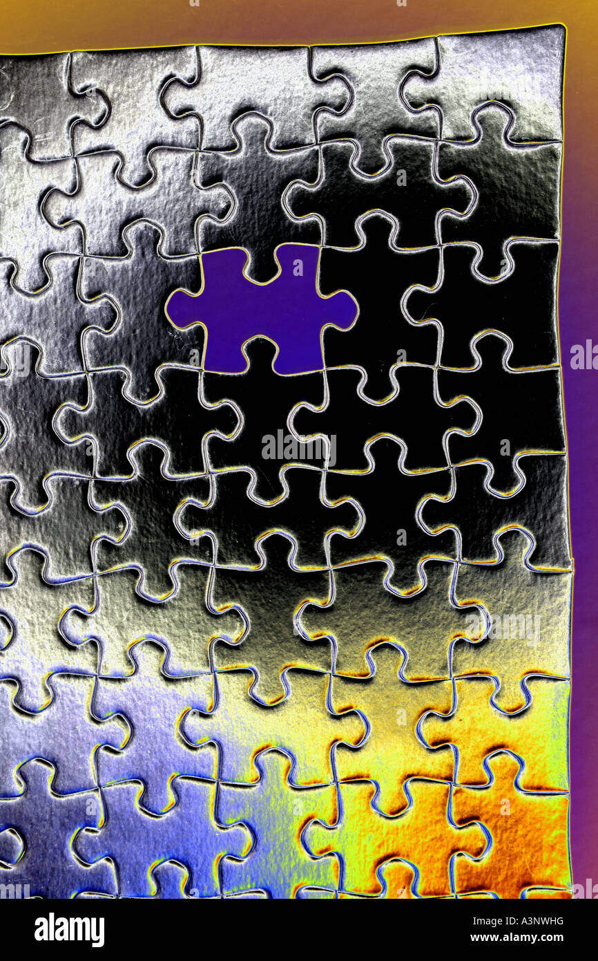 Piece missing from jigsaw puzzle Stock Photo - Alamy