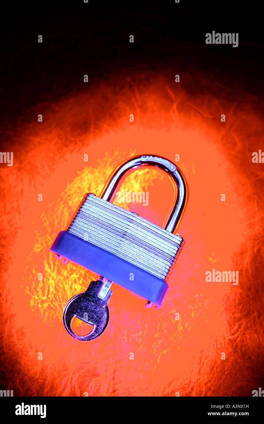 Padlock and key Stock Photo - Alamy