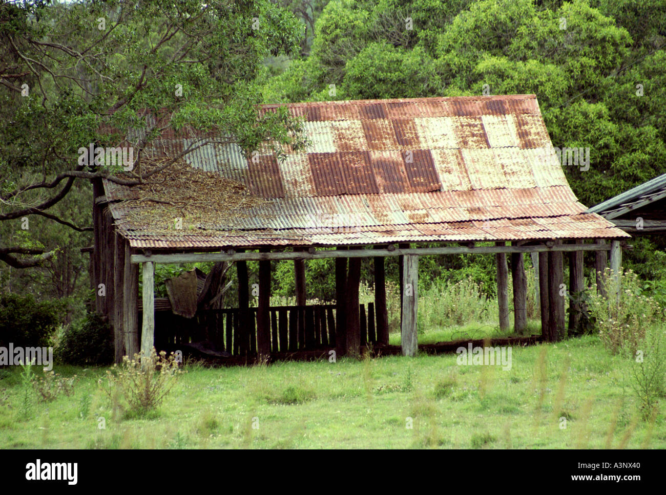 AN OLD FARMHOUSE IN A LUSH GREEN PADDOCK Stock Photo - Alamy