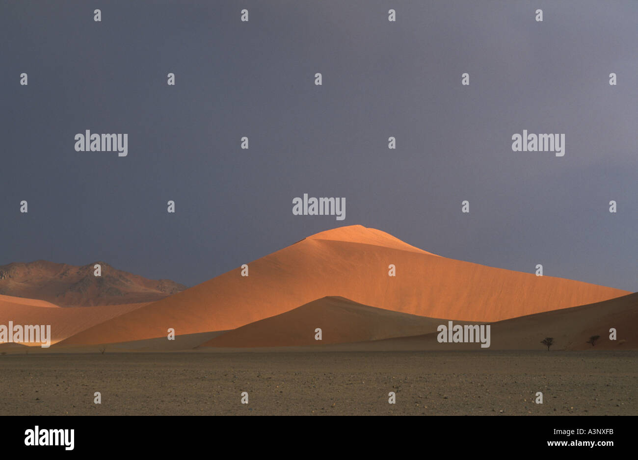 Sanddunes under rainy sky sunset Namib Naukluft National prk Namibia ...