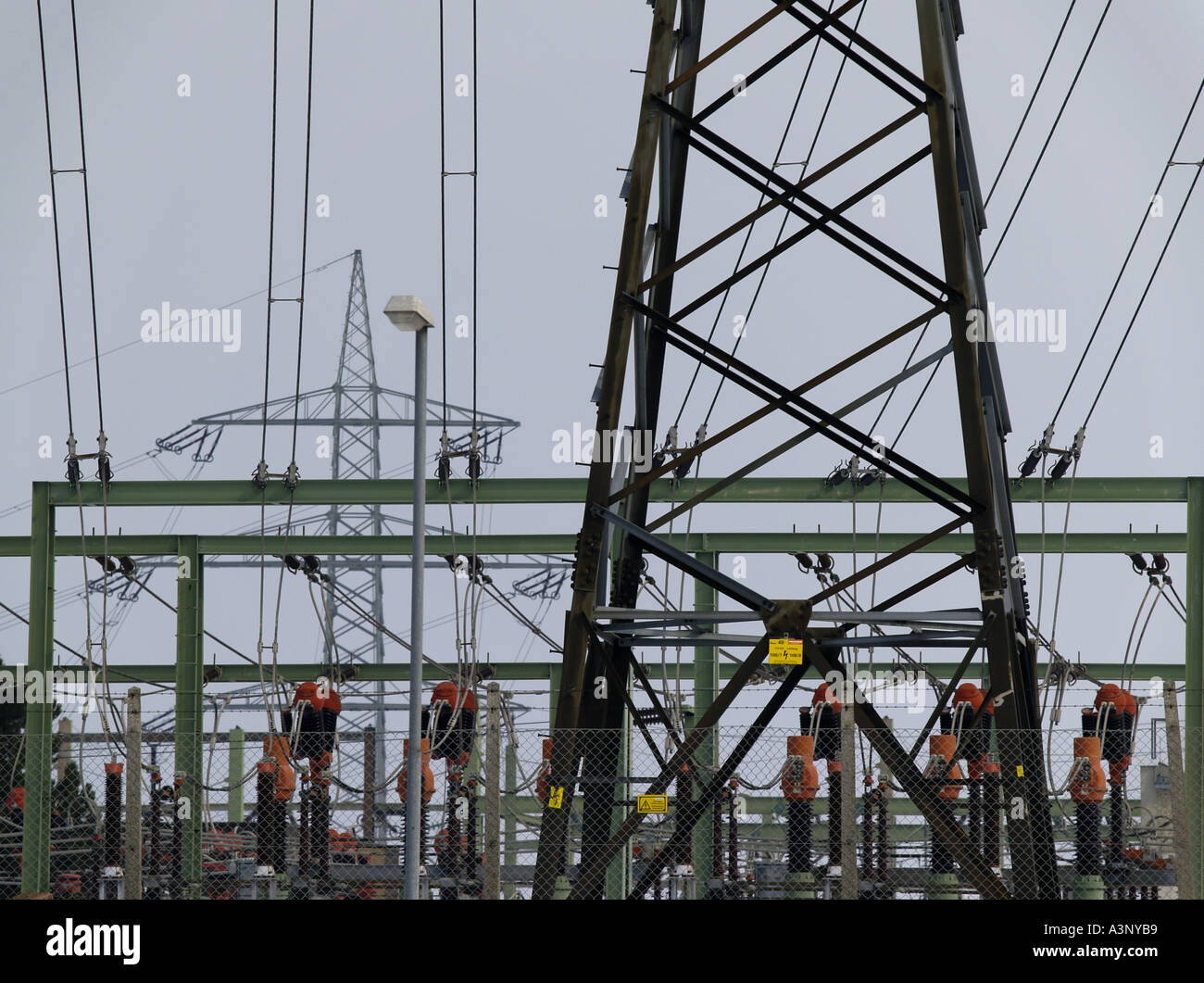 electric power transformation substation Stock Photo - Alamy