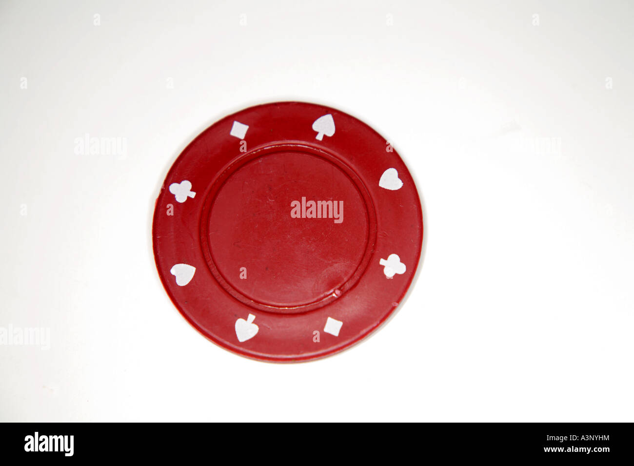 Single red poker chip Stock Photo - Alamy