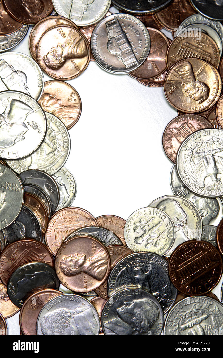 Mixed us coins hi-res stock photography and images - Alamy
