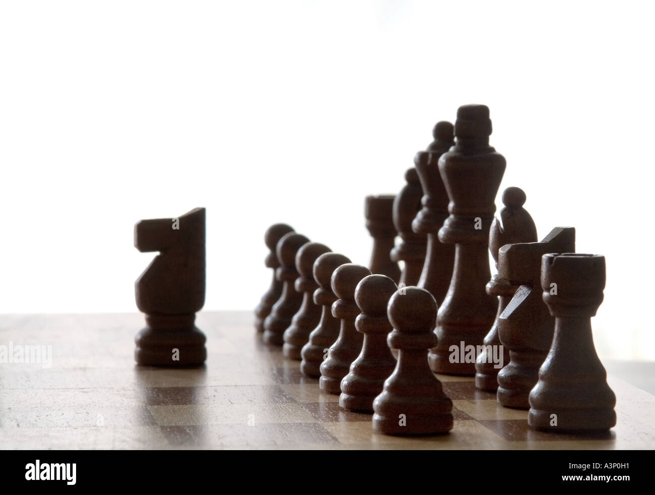 Chess Board With Pieces In Starting Position Stock Photo - Alamy