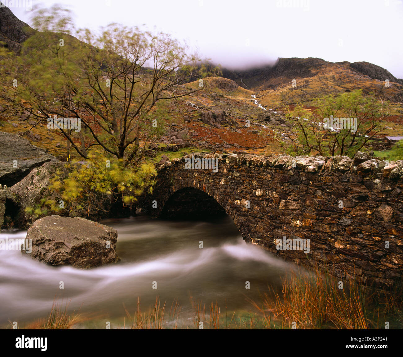 Afon Nant Peris Llaneris Pass Snowdonia 49155PA Stock Photo - Alamy