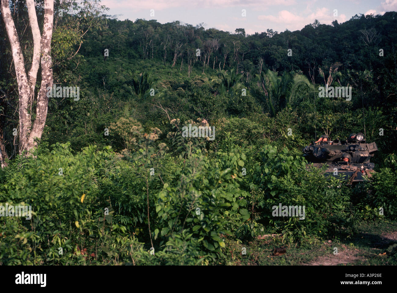 British Army in Scorpion Tracked reconaissance Vehicle Belize SB Stock ...