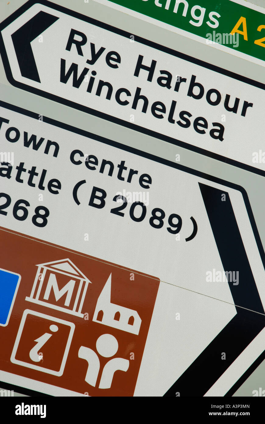 Road signs at Rye in Sussex Stock Photo - Alamy
