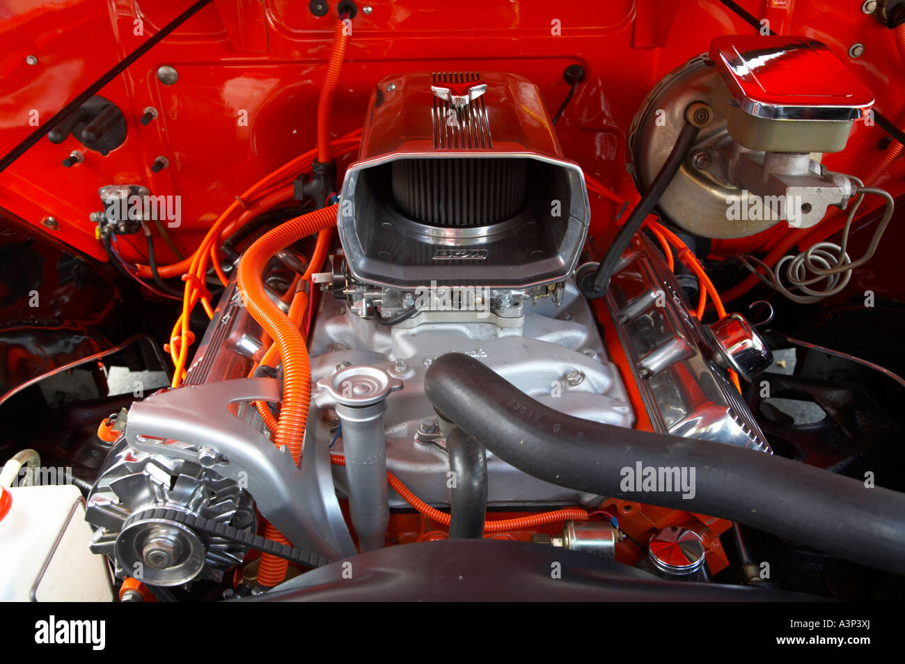 Customized american V8 hot rod engine Stock Photo - Alamy