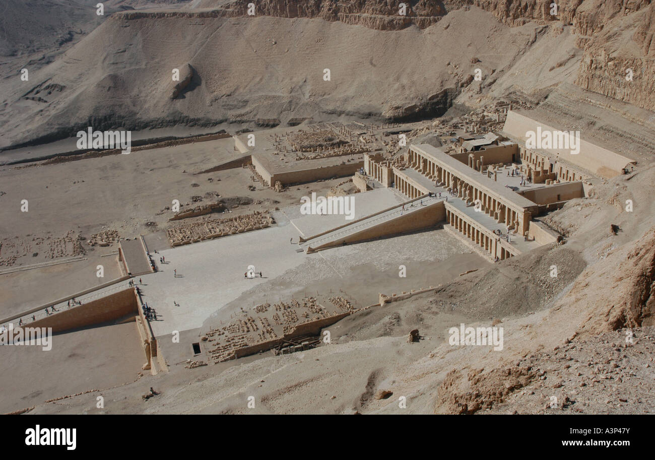 Mortuary temple of Queen Hatshepsut at Deir el-Bahri on the western ...