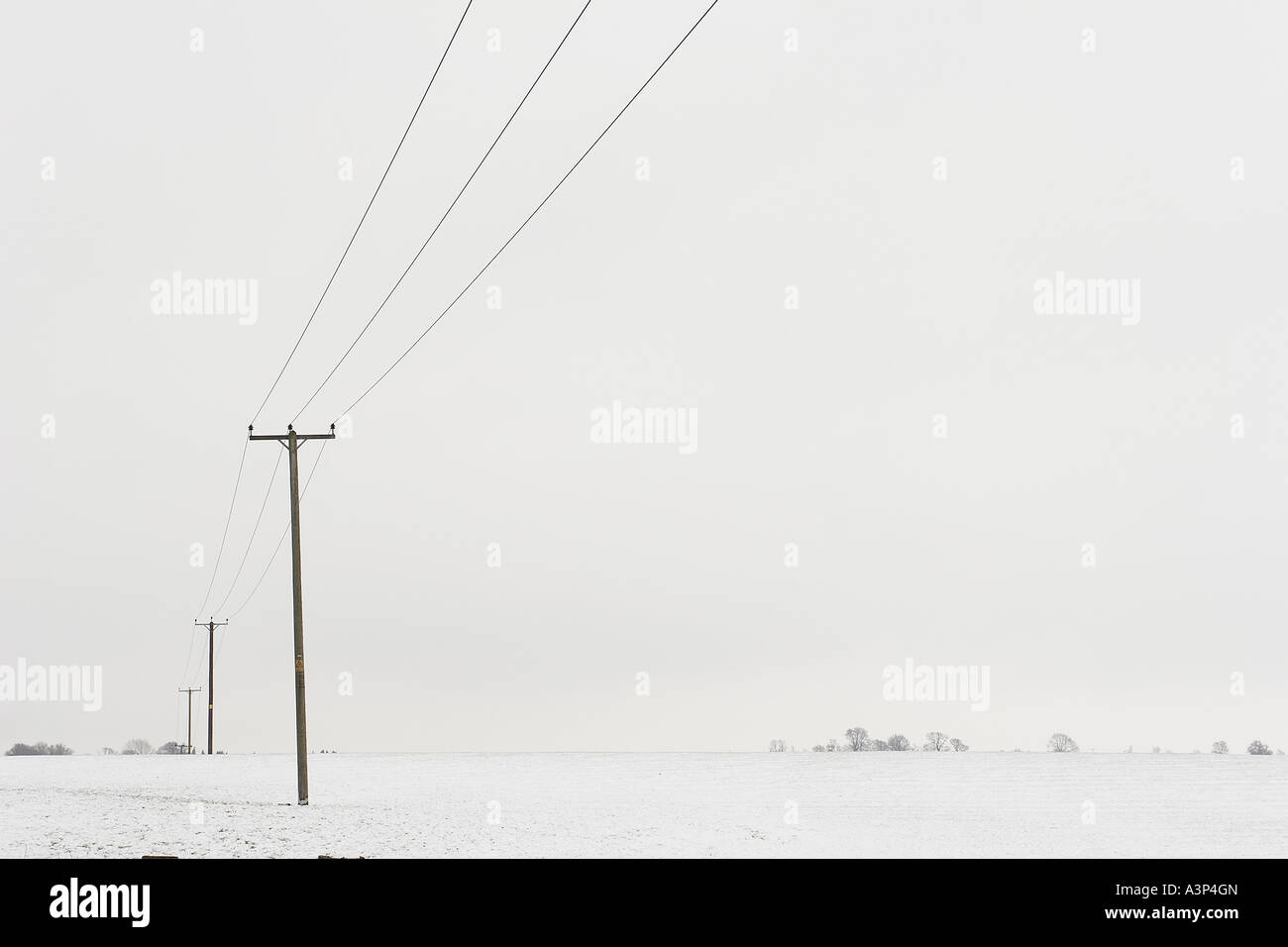 Telephone poles snow hi-res stock photography and images - Alamy
