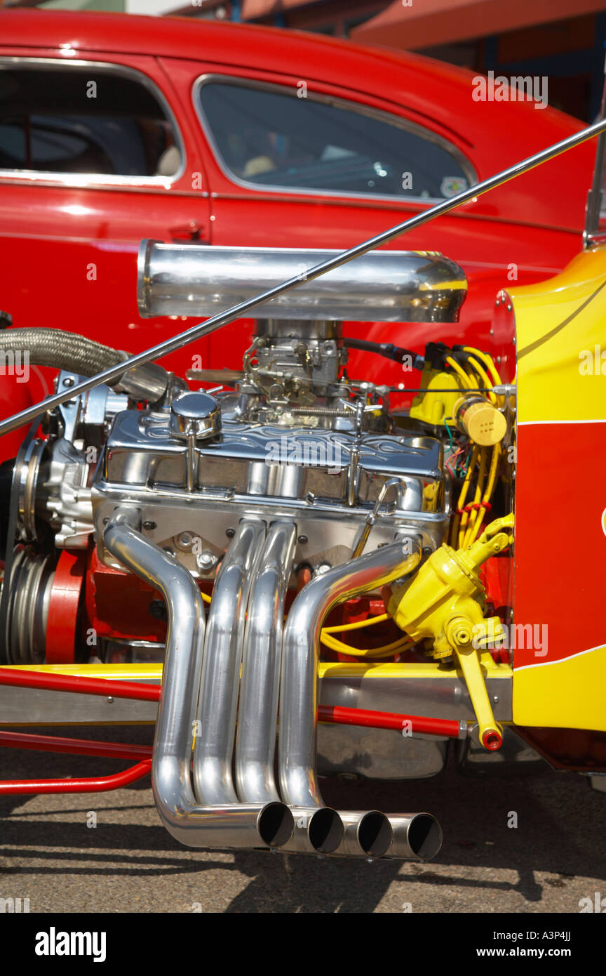 Customized american V8 hot rod engine Stock Photo - Alamy