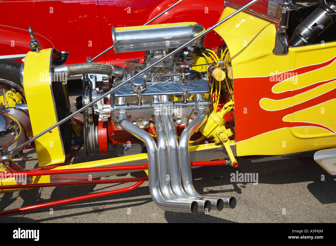 Customized american V8 hot rod engine Stock Photo - Alamy